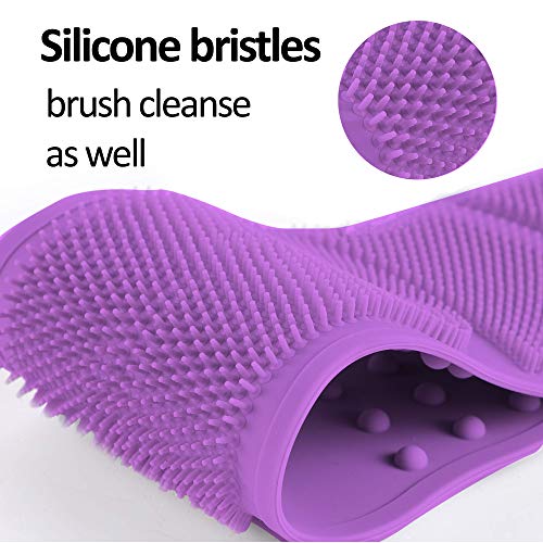 Silicone Bath Body Brush for a Good Shower, Dual Texture Silicone Back Scrubber, Silicon Bath Body Brush for Perfect Exfoliated Skin, Neat, Easy To Clean Silicone Bath Body Brush Scrubber