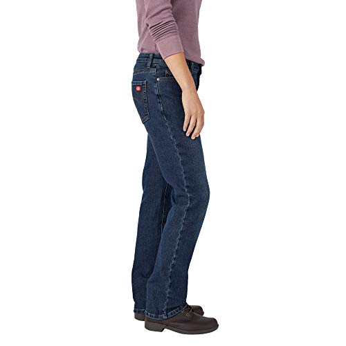 Dickies Women's Warming Temp-IQ Flex Denim 5-Pocket Work Jean, Medium Stonewash, 10