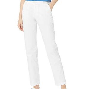 Amazon Essentials Women's Stretch Twill Chino Pant (Available in Classic and Curvy Fits), Bright White, 8