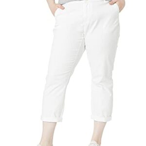 Amazon Essentials Women's Mid-Rise Slim-Fit Cropped Tapered Leg Khaki Pant, Bright White, 12