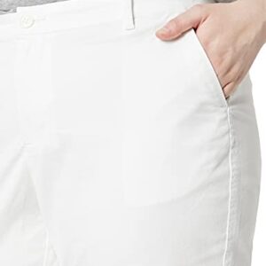 Amazon Essentials Women's Mid-Rise Slim-Fit Cropped Tapered Leg Khaki Pant, Bright White, 12