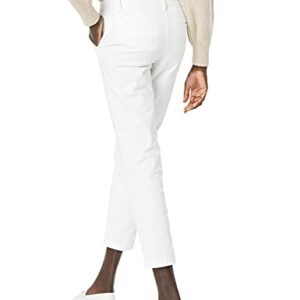 Amazon Essentials Women's Mid-Rise Slim-Fit Cropped Tapered Leg Khaki Pant, Bright White, 12