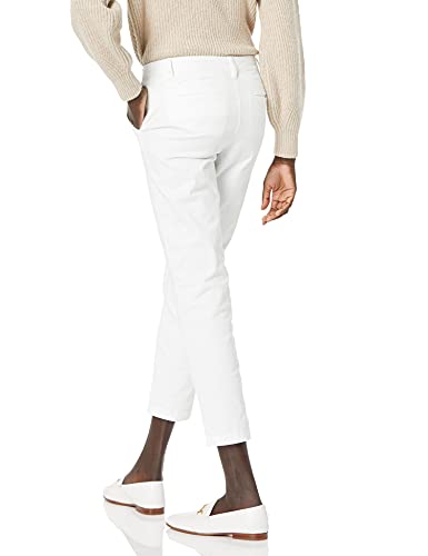 Amazon Essentials Women's Mid-Rise Slim-Fit Cropped Tapered Leg Khaki Pant, Bright White, 12