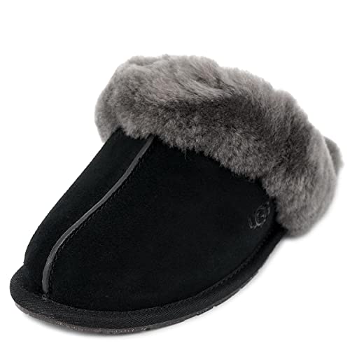 UGG Australia Women's Scuffette II Sheepskin Slipper Blk/Gry 9 Medium US