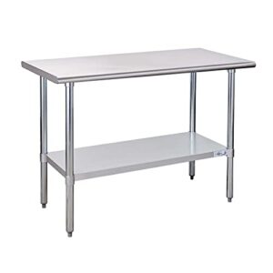 profeeshaw stainless steel prep table nsf commercial work table with undershelf for kitchen restaurant 24×48 inch