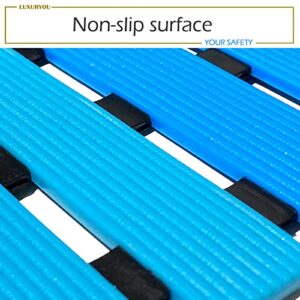 LuxurYou Non Slip Bathtub Mat | Double-Layered Shower Floor Mat with Suction Cups | EZ-Dry Construction | Non-Toxic, BPA, Latex, Phthalate, PVC Free (Wave)