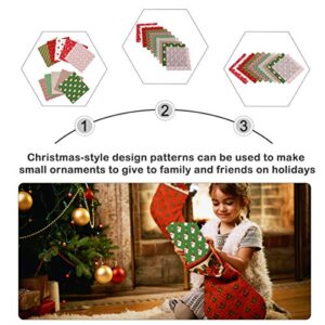 20pcs Christmas Cotton Fabric Bundles Sewing Square Fabric Christmas Patterns Quilting Fabric Patchwork Precut Fabric Scraps for DIY Craft Christmas Party Supplies Random Style