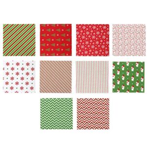 20pcs Christmas Cotton Fabric Bundles Sewing Square Fabric Christmas Patterns Quilting Fabric Patchwork Precut Fabric Scraps for DIY Craft Christmas Party Supplies Random Style