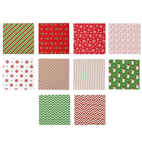 20pcs Christmas Cotton Fabric Bundles Sewing Square Fabric Christmas Patterns Quilting Fabric Patchwork Precut Fabric Scraps for DIY Craft Christmas Party Supplies Random Style