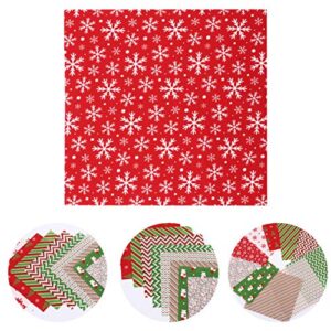 20pcs Christmas Cotton Fabric Bundles Sewing Square Fabric Christmas Patterns Quilting Fabric Patchwork Precut Fabric Scraps for DIY Craft Christmas Party Supplies Random Style