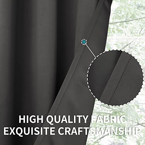 BGment Blackout Curtains for Bedroom - Grommet Thermal Insulated Room Darkening Curtains for Living Room, Set of 2 Panels, Each 46 x 54 Inch, Dark Grey