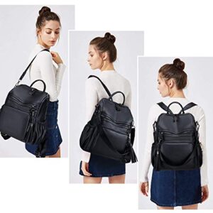 Roulens Women's Fashion Backpack Purses Fashion Leather Large Design Ladies College Shoulder Bags PU Leather Travel bag