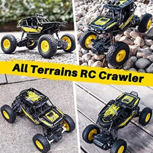 DoDoeleph Remote Control Car Metal,RC Monster Trucks,1/20 Scale LED 2WD 4 Channel All Terrains Off Road Vehicle 2X Rechargeable Batteries 54+mins Running Toy Gift for Boys Girls Kids Adults