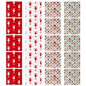 milisten japanese fabric 6pcs christmas cotton fabric quilting patchwork bundles fat quarters precut scraps for xmas stocking wreath doll dress apron pet cloth diy sewing craft 25x25cm facemaks