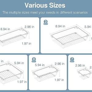 Puroma 31Pcs Drawer Organizer Set 5-size Versatile Vanity and Bathroom Drawer Organizers, Clear Plastic Desk Drawer Organizer Trays and Customize Layout Storage Bins for Makeup Kitchen Office (Clear)