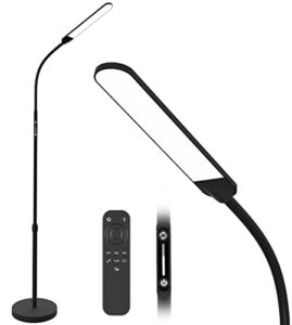 nxone led floor lamp,modern reading adjustable standing height 4 colors and stepless brightness work lamp for living room bedroom reading£¬black