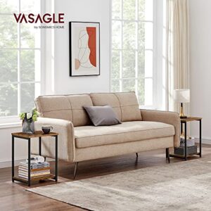 VASAGLE Side Tables Set of 2, Small End Table, Nightstand for Living Room, Bedroom, Office, Bathroom, Rustic Brown and Black ULET272B01