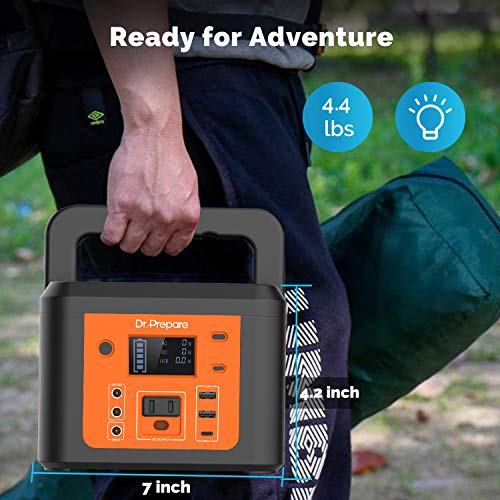 200W Peak Portable Power Station, Dr. Prepare 178Wh 48000mAh Solar Generator Outdoor Battery Backup Supply, CPAP Lithium Battery for Home, Camping with 180W AC Outlet, 2 DC Ports for Emergency House