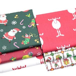 6PCS 50cm x 50cm Christmas Cotton Fabric Bundles Sewing Patchwork Squares Precut Fabric Scraps Suitable for DIY Sewing Quilting Christmas Gifts and Various Handicrafts