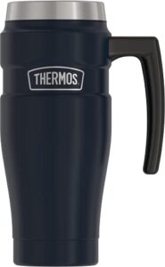 thermos stainless king vacuum-insulated travel mug, 16 ounce, midnight blue