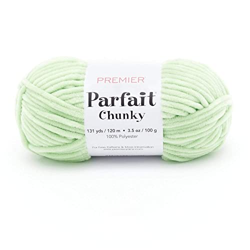 Premier Parfait Chunky Yarn, Super Bulky Yarn, Ideal Yarn for Knitting and Crocheting, Chenille Yarn, Key Lime, 3.5 oz, 131 Yards