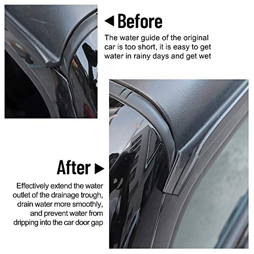 N-B Roof Rainwater Shield Diversion Channel Slot Gutter Extension for 2018-2020 Jeep Wrangler JL JLU Gladiator JT (Included Glue)