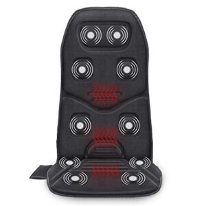 comfier massage seat cushion with heat - 10 vibration motors, back massager for chair, massage chair pad for back ideal gifts for women, men (renew)