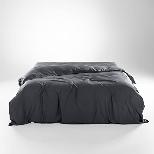 Olive + Crate Eucalyptus Cooling Duvet Covers King Size | Certified Tencel Lyocell Fiber from Austria for Quilt | Silky Soft Modal Fiber - Better Than Silk Cotton and Bamboo | Charcoal