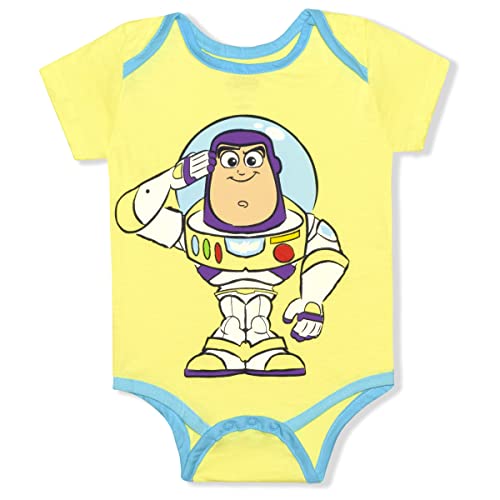 Disney Toy Story Buzz Lightyear and Woody Boys 3 Piece Bodysuit and Jogger Pant Set for Newborn and Infant - Blue/Lime Green