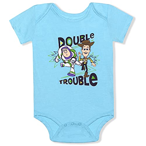 Disney Toy Story Buzz Lightyear and Woody Boys 3 Piece Bodysuit and Jogger Pant Set for Newborn and Infant - Blue/Lime Green