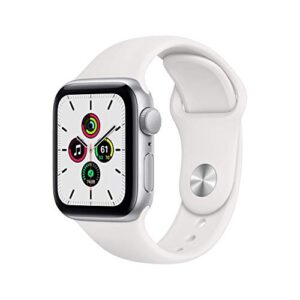 apple watch se (gps, 40mm) - silver aluminum case with white sport band (renewed)