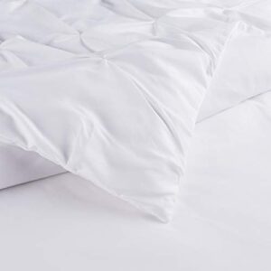 Amazon Basics Light-Weight Microfiber Pinch Pleat Duvet Cover Set -3 pcs, King, Bright White