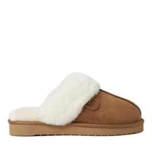 EZ Feet Women's Shearling Scuffs Fluffy Breathable Slip-On Slippers Size 6 Chestnut