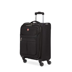 swissgear 4010 softside luggage with spinner wheels, black, carry-on 18-inch