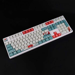 Keycaps 108 PBT Heat Sublimation XDA Profile Japanese Ukiyo-e Coral Sea Keycap for Cherry Mx Gateron Kailh Switch Mechanical Keyboard