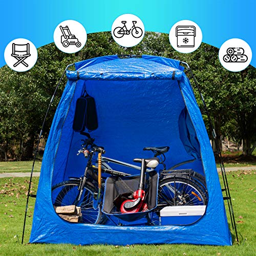 EighteenTek Storage Bike Tent, Bike shed -Waterproof, Heavy Duty, Foldable, Space Saving for 2-3 Bikes