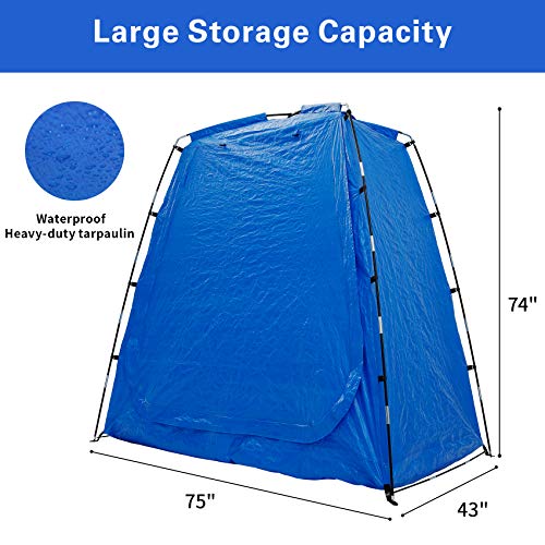 EighteenTek Storage Bike Tent, Bike shed -Waterproof, Heavy Duty, Foldable, Space Saving for 2-3 Bikes