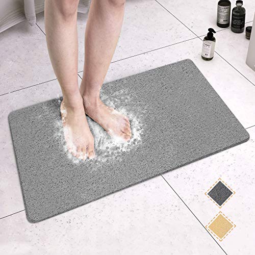 MAPLEZ Non-Slip Bath Mat for Tub Shower Mat Bathtub Mat for Wet Areas Quick Drying 24"x16", Grey