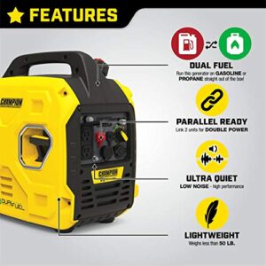 Champion Power Equipment 200961 2500-Watt Dual Fuel Portable Inverter Generator, Ultralight