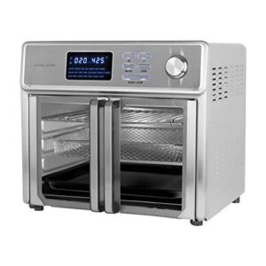 Kalorik 26 QT Digital Maxx Air Fryer Oven with 7 Accessories, Roaster, Broiler, Rotisserie, Dehydrator, Oven, Toaster, Pizza Oven and Slow Cooker. Includes Cookbook. Sears up to 500⁰F. Extra Large Capacity, All in One Appliance. Stainless Steel. AFO 47269