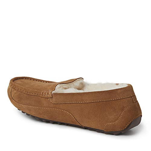 EZ Feet Men's Indoor Outdoor Shearling Breathable Slip-On Moccasins Slippers Size 11 Chestnut