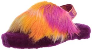 ugg girls k fluff yeah slide tie dye slipper, berrylicious, 6 big kid us