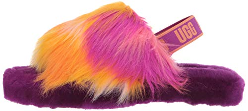 UGG girls K Fluff Yeah Slide Tie Dye Slipper, Berrylicious, 6 Big Kid US