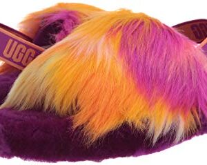 UGG girls K Fluff Yeah Slide Tie Dye Slipper, Berrylicious, 6 Big Kid US