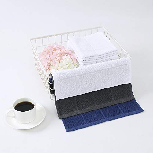 Glynniss Dishcloths Kitchen Highly Absorbent Dish Rags 100% Cotton Dish Cloths for Washing Dishes, Cleaning (12pcs Gray)