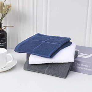 Glynniss Dishcloths Kitchen Highly Absorbent Dish Rags 100% Cotton Dish Cloths for Washing Dishes, Cleaning (12pcs Gray)