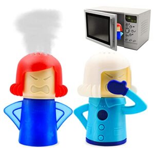 abnaok angry mom microwave cleaner and chilly mama fridge deodoriser 2pcs easily clean in minutes for home or office with english manual