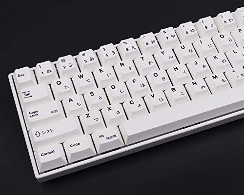 Gliging 135 Keys PBT Japanese Keycaps Cherry Profile DYE-Sub White Theme Minimalist Style Suitable for Mechanical Keyboard