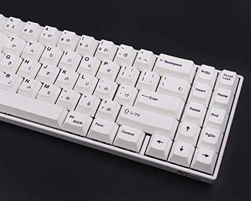 Gliging 135 Keys PBT Japanese Keycaps Cherry Profile DYE-Sub White Theme Minimalist Style Suitable for Mechanical Keyboard