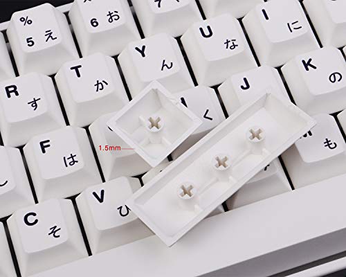 Gliging 135 Keys PBT Japanese Keycaps Cherry Profile DYE-Sub White Theme Minimalist Style Suitable for Mechanical Keyboard